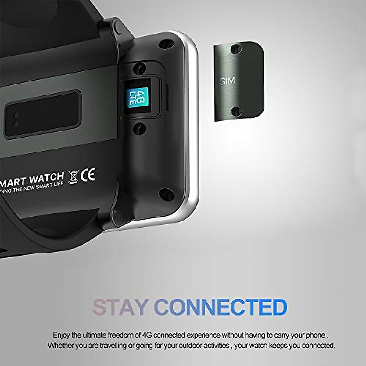 Docooler DM100 4G Smart Watch Sports WiFi GPS BT Smartwatch 2.86 Inch Touch Screen 16GB/32GB Music Player Phone Call 5MP Camera IP67 Waterproof Multifunction