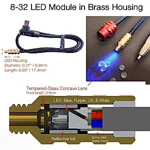 E-Tac Light Compound Bow Sight Light 8-32 15 Level Rechargeable Li-ion BT Sensor Auto On/Off (Blue + UV)