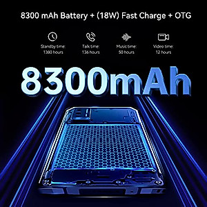 Rugged Smartphone OUKITEL WP17 Night Vision 64MP Triple Camera IP68 Waterproof NFC Phone,8GB+128GB 8300mAh Battery Android11 Dual 4G Global Bands Rugged Cell Phone,6.78‘’FHD+ Unlocked Mobile Phone