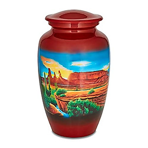 UrnsDirect2U Sonoran Desert Adult Cremation Urn, Red