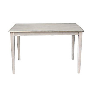 International Concepts Solid Wood Top Table - Dining Height, Washed Gray Taupe