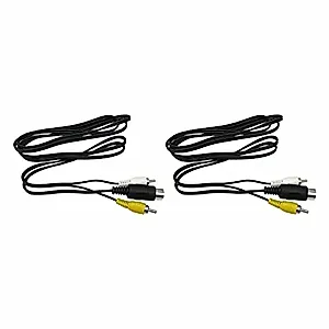 GRABOTE Pack of 2 6FT RCA TV AV Audio Video Cord Cable fit for Sega Genesis 1 & Sega Master System
