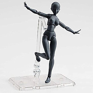 SYKIA Action Figures Body Kun DX & Body-Chan DX PVC Figure Model Drawing SHF Children Kids Collector Toy Gift with Box, Drawing Mannequin Figure Models for Artists (Black Male+Female)