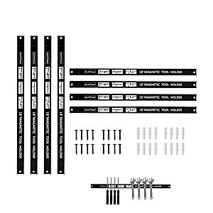Magnetic Tool Holder 18 Inch 8 Pack Heavy Duty Magnet Tool Bar Strip Rack Wall Mount Black¡­