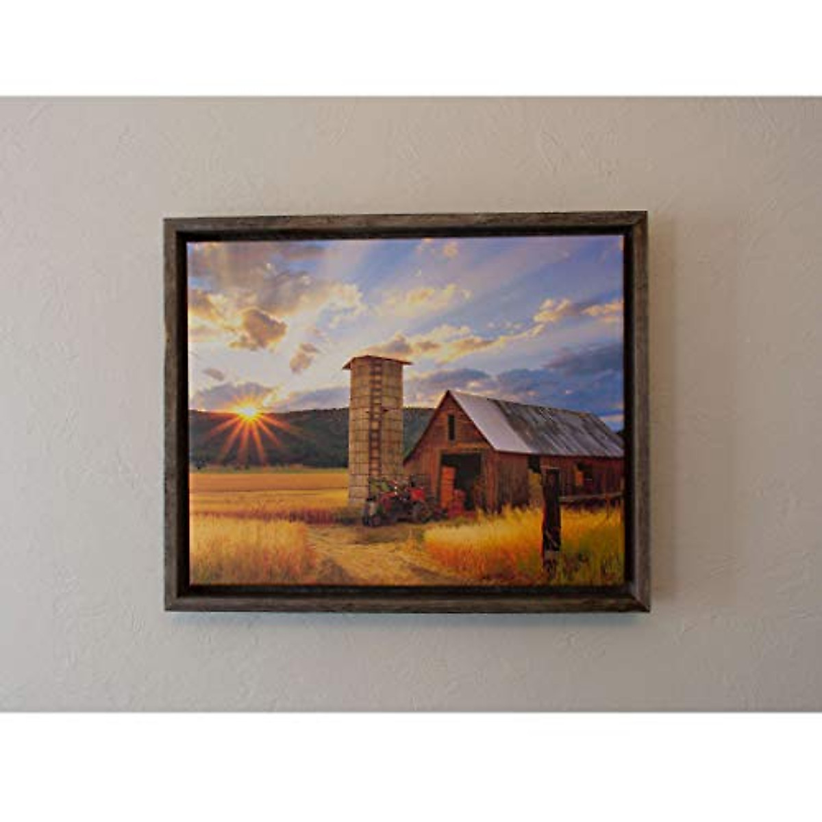 BARNWOODUSA | Rustic Barnwood Canvas Frame | for Oil Paintings & Wall Art | Natural Weathered Gray | 16" x 20"