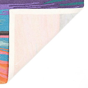 Liora Manne Frontporch Indoor Outdoor Rug - Novelty Design, Hand Hooked, Weather Resistant, UV Stabilized, Foyers, Porches, Patios & Decks, Flock Sky, 2' x 3'