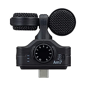 Zoom Am7 Stereo Microphone for Android, Mid-Side Stereo, Rotatable Capsule for Alignment with Camera, for Recording Audio for Music, Videos, Interviews, and More
