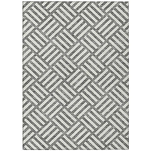 Addison Rugs Chantille ACN620 Charcoal 9' x 12' Indoor Outdoor Area Rug, Easy Clean, Machine Washable, Non Shedding, Bedroom, Living Room, Dining Room, Kitchen, Patio Rug