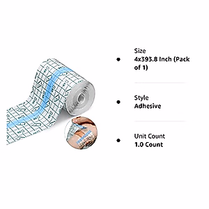 Transparent Dressing Adhesive Bandage Waterproof Bandage Clear Adhesive Bandages Stretch Tape for Tattoos Swimming (3.94 Inch x 10.94 Yard)