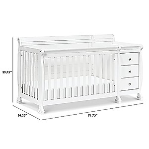 DaVinci Kalani 4-in-1 Convertible Crib and Changer Combo in White
