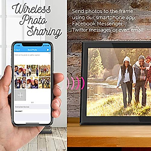 Aluratek 17.5" WiFi Digital Picture Frame, Touchscreen IPS LCD Digital Picture Frame, 16GB, Wireless Photo Sharing, Stylish Black Frame, Easy Setup