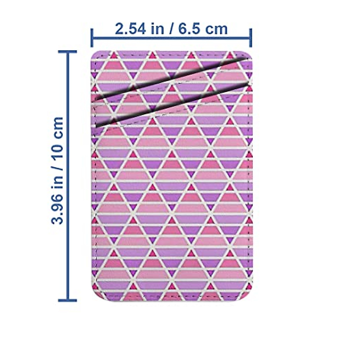 Diascia Pack of 2 - Cellphone Stick on Leather Cardholder ( Sweet Pink Purple Color Stripe Pattern Pattern ) ID Credit Card Pouch Wallet Pocket Sleeve
