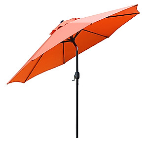 Sunnyglade 9' Patio Umbrella Outdoor Table Umbrella with 8 Sturdy Ribs (Orange)