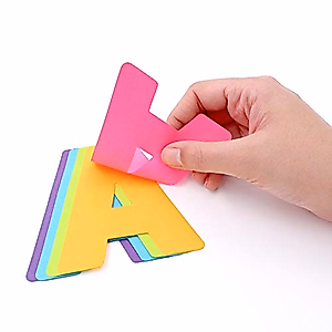 ArtSkills Jumbo 4" Paper Poster Letters and Numbers for Projects and Crafts, Neon Colors, 190 Pieces, Study Room