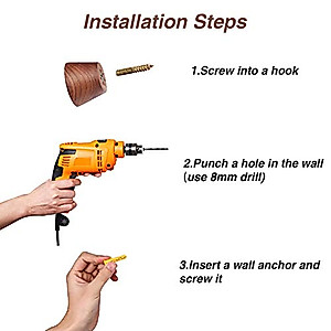 6 Pieces Wooden Coat Hooks Wall Mounted Single Cone Wood Hook Rustic Wall Coat Rack for Living Room Hanging Coats, Hats, Bags