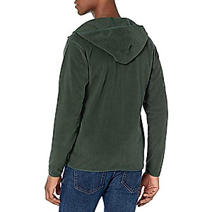 Amazon Essentials Men's Long-Sleeve Hooded Full-Zip Polar Fleece Jacket, Forest Green, Medium