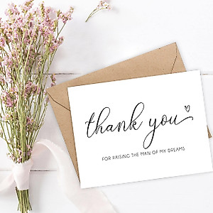 Thank You For Raising The Man Of My Dreams Wedding Day Card - Mother In Law To Be Gift From Bride For Grooms Parents