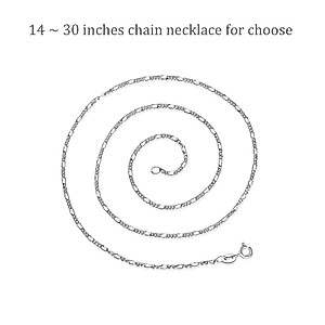SILBERTALE 1.5mm Thin 925 Sterling Silver Italian Figaro Chain Necklace 14 inch