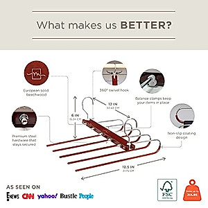 MORALVE Pants Hangers Space Saving - Hangers for Clothes Hanger Organizer - Jean Hangers Pants Rack Scarf Hanger Closet Space Saving Scarf Organizer - Magic Pants Hangers Pants Organizer 1 Pack