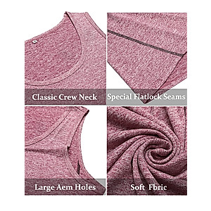 Babioboa Men's Workout Tank Tops 2 Packs Quick Dry Shirts Sleeveless Lightweight Tank Top Gym Bodybuilding Muscle Tee Pink/Sky Blue