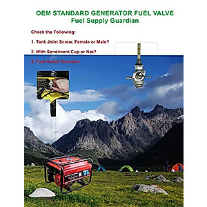YAMAKATO Generator Petcock Fuel Tank Shut Off Valve Gas Switch 310574GS for Champion Generac 310573GS 193272GS 204743GS All Power Briggs and Stratton etc., M10X1.25mm