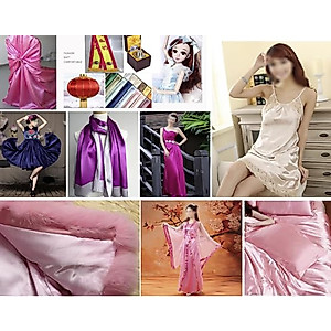 YYCRAFT Charmeuse Bridal Satin Fabric by The Yard 58 Inches Wide (Emerald Green,2 Yards)