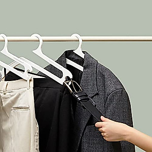 Space Saving, Heavy Duty, Non-Slip Suit, Pants Clothes Hangers, White Large - Pack of 10