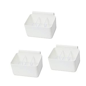 Veemoon 3pcs box Shelf White Hanging Containers Counter Kitchen Slide Refrigerator Food Snack Pantry Plastic Egg Trays Organization Sauce Seasoning Basket Sorting Cabinet Organizer Clear