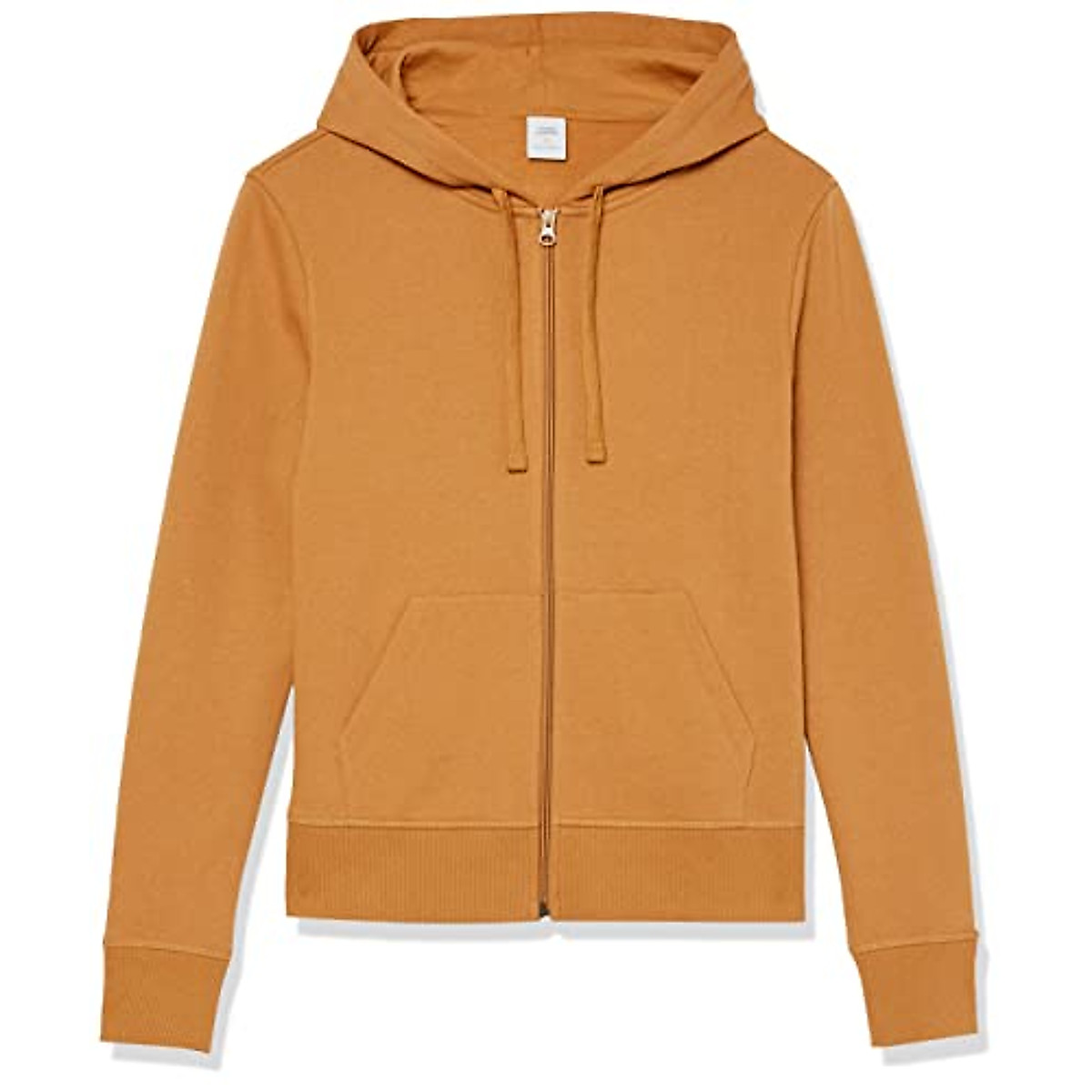 Amazon Essentials Women's French Terry Fleece Full-Zip Hoodie (Available in Plus Size), Dark Camel, Medium