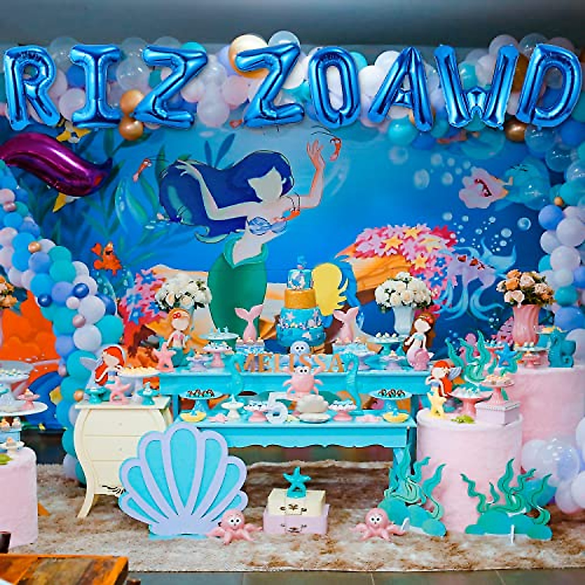 AIEX 40inch Letter Balloon, Large Letter Balloon Blue Aluminum Foil Balloons Letters Decorations for Birthday Wedding Anniversary Party, Letter A