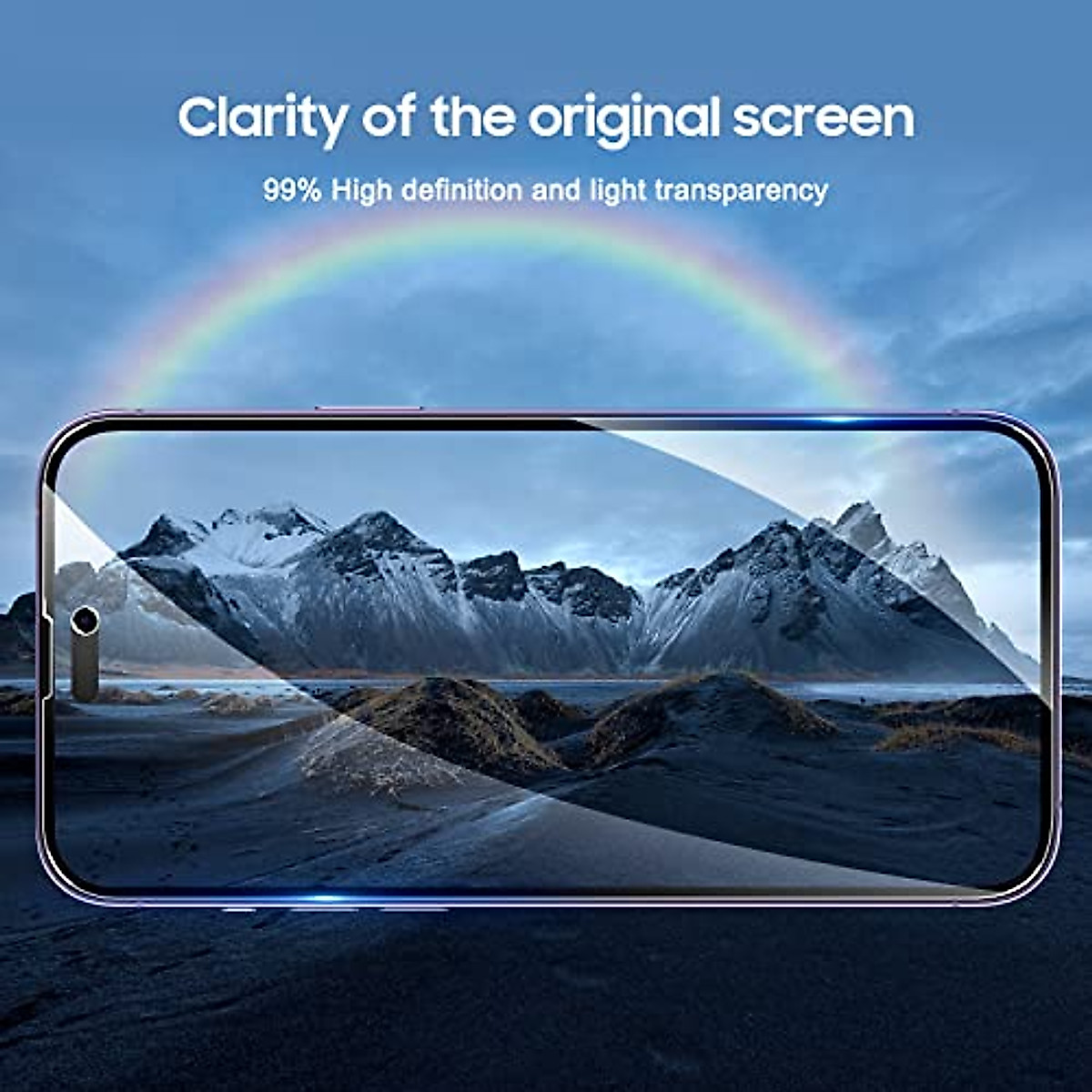 UniqueMe [2+2+1 Pack for iPhone 14 Pro Max 6.7 inch Privacy Screen Protector, Camera Lens Protector with Installation Frame, Tempered Glass Film [Anti-Spy][8K Ultra HD] Anti-Blue Light Eye Protection