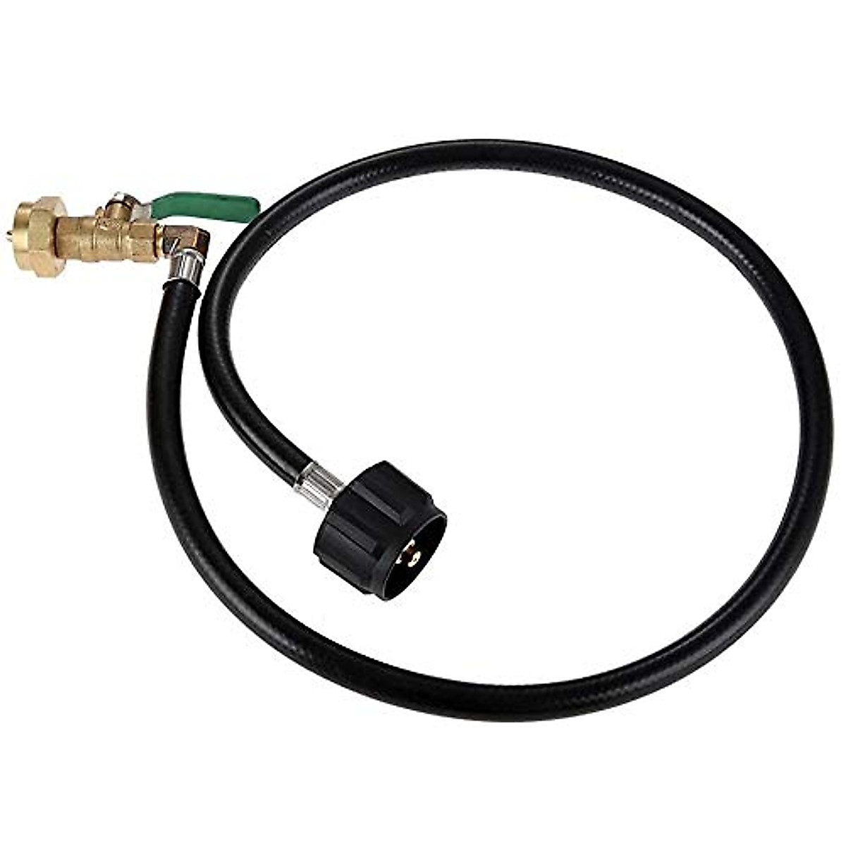 YOUDO Propane Refill Adapter Hose for 1 LB Gas Bottle 35.5" Long with ON/Off Control Valve QCC Type1 Inlet for New Tank (Fuel Not Included)