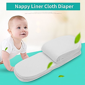 10PCS Reusable Nappy Liners Adullt Washable Layers Soft Incontinence Cloth Diaper Insert Liner Nappy Pad Baby Cotton Fiber Inserts for Cloth Diapers(Insert 6 Layers)