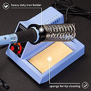 Soldering Iron Station Solder Kit - 48W 110V Soldering Tool Set Temp Adjustable Electric Welding for SMD/PCD/DIY Packed with Iron Tips/Solder Wire/Tip Cleaner/Solder Wire Holder