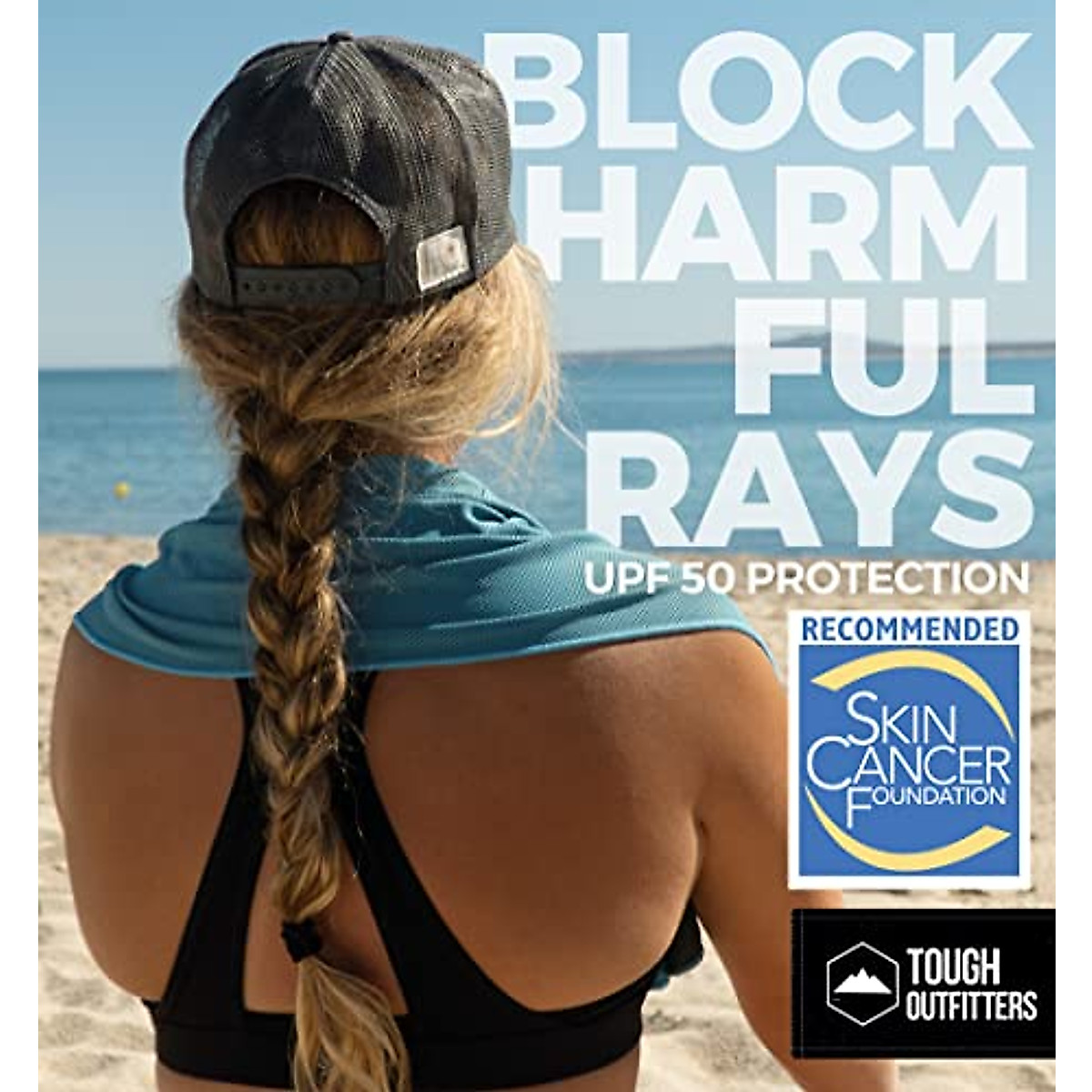 Tough Outdoors Cooling Towels (38.5"x12") - Cooling Towels for Neck & Face, Cooling Neck Wraps - Ice Towel & Sweat Rag for Camping, Gym, Yoga & Sports