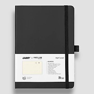 NEO SMARTPEN Lamy Digital Paper Notebook in Black │ 192 Pages of Bleed proof 80g Paper Bound in Thread Binding - with Soft Grey Dot Ruling │ Size 57 x 82.7 inches (145 x 210 mm),1236415