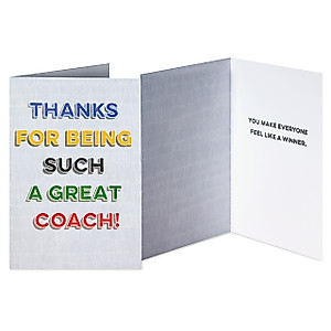 American Greetings Thank You Cards with Envelopes For Coach, Number 1 Coach Medal (8-Count)