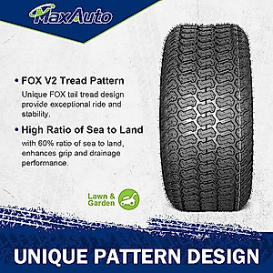 MaxAuto 24X9.50-12 Turf Lawn Mower Tractor Riding Tire P332 4PR Load Range B,2Pcs