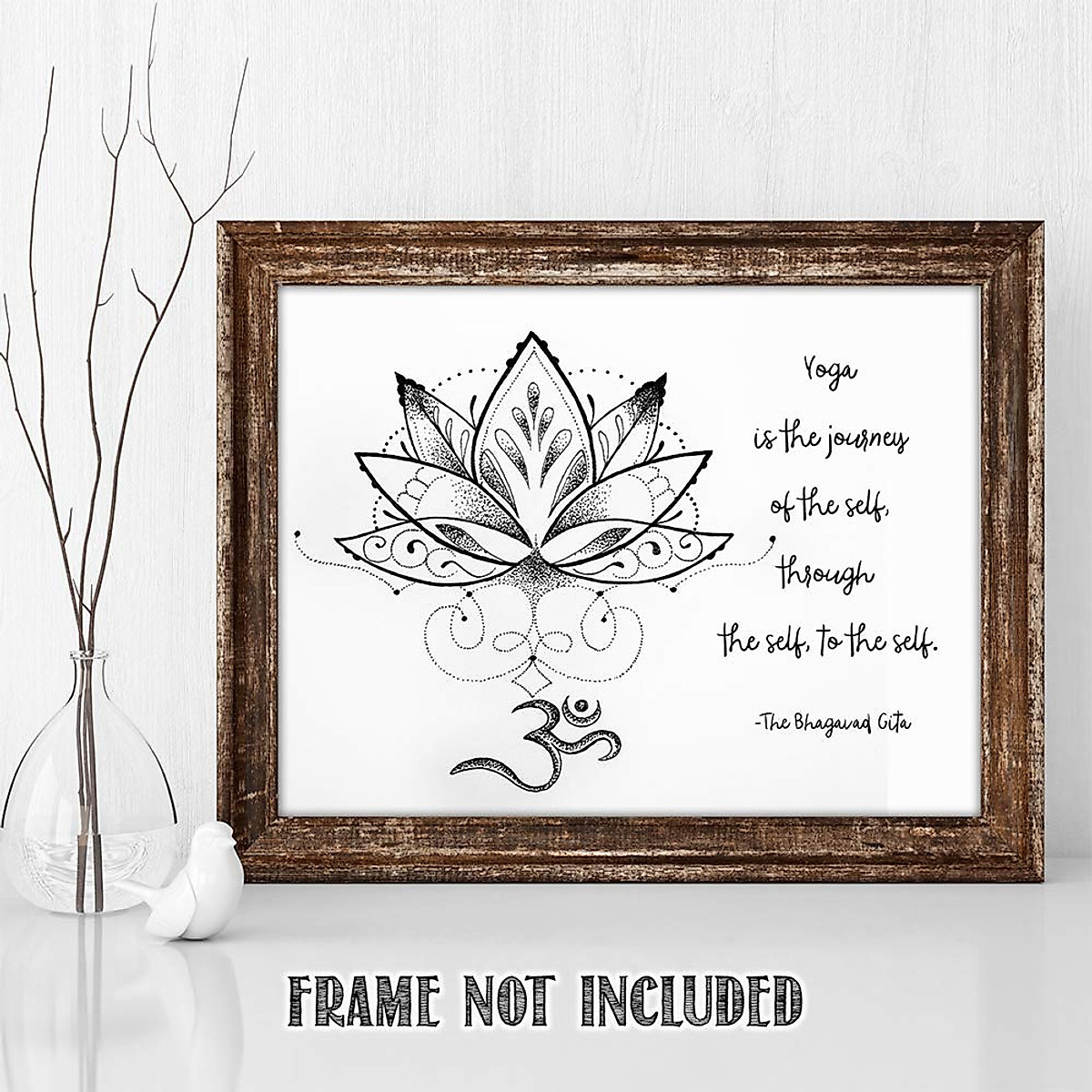 TJ Originals - Yoga is the Journey of the Self Spiritual Quote Decor , Spiritual Quote 11x14 Wall Art , Inspirational Poster Modern Home Art Decoration , Birthday Gifts for Women , Spiritual Quotes Wall Decor , Spiritual Quote Wall Decor , Printed in USA