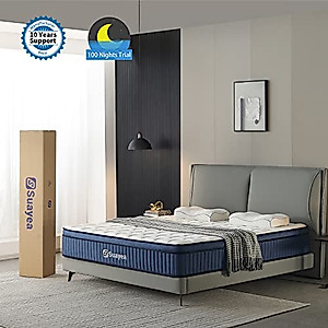 SUAYEA Full Mattress, Full Size Mattress in a Box, 10 Inch Hybrid Mattress Full Size, Ultimate Motion Isolation with Gel Memory Foam and Pocket Spring, Medium Firm Mattress, Edge Support