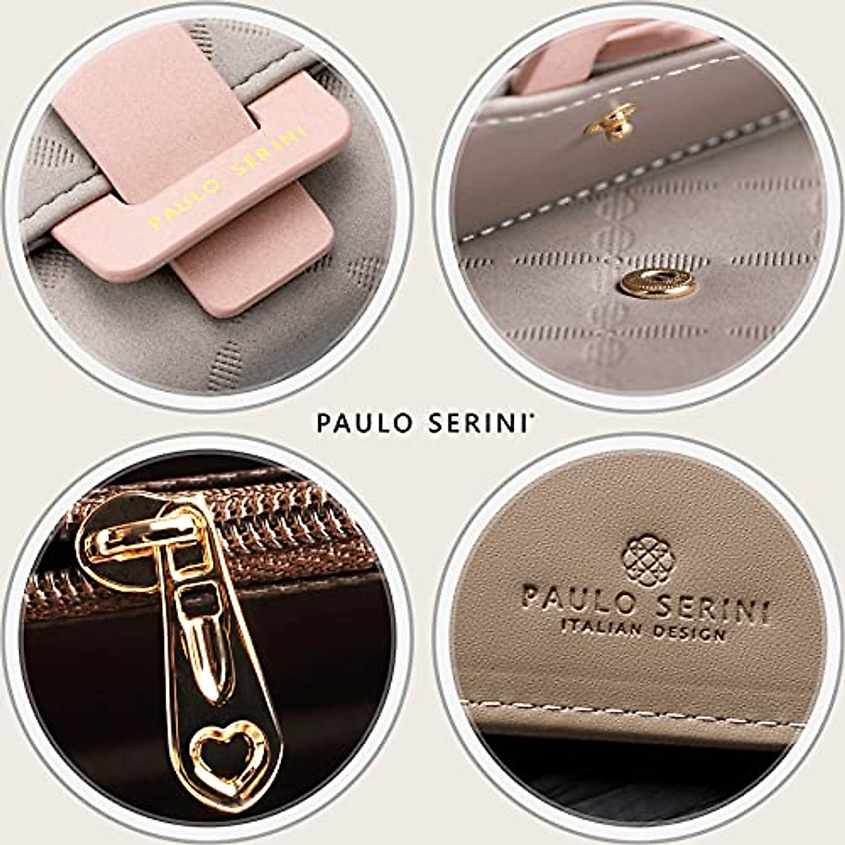 PAULO SERINI® Wallet Women - Womens Wallet with Coin Purse - Card Holder 9 Cards - Wristlet - Vegan Wallets for Women - Birthday Gifts for Women - Billeteras de Mujer - Carteras de Mujer - Cool Gray