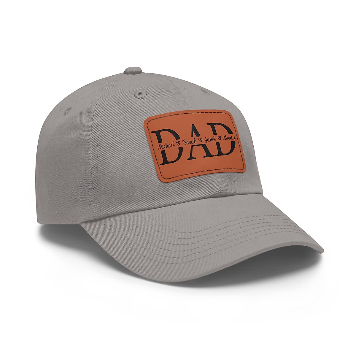 GODMERCH Personalized Dad Hat with Leather Patch, Custom Nickname and Kids Name Hat, Custom Leather Patch Hat, Gifts for Dad On Fathers Day, New Dad Gift, Red
