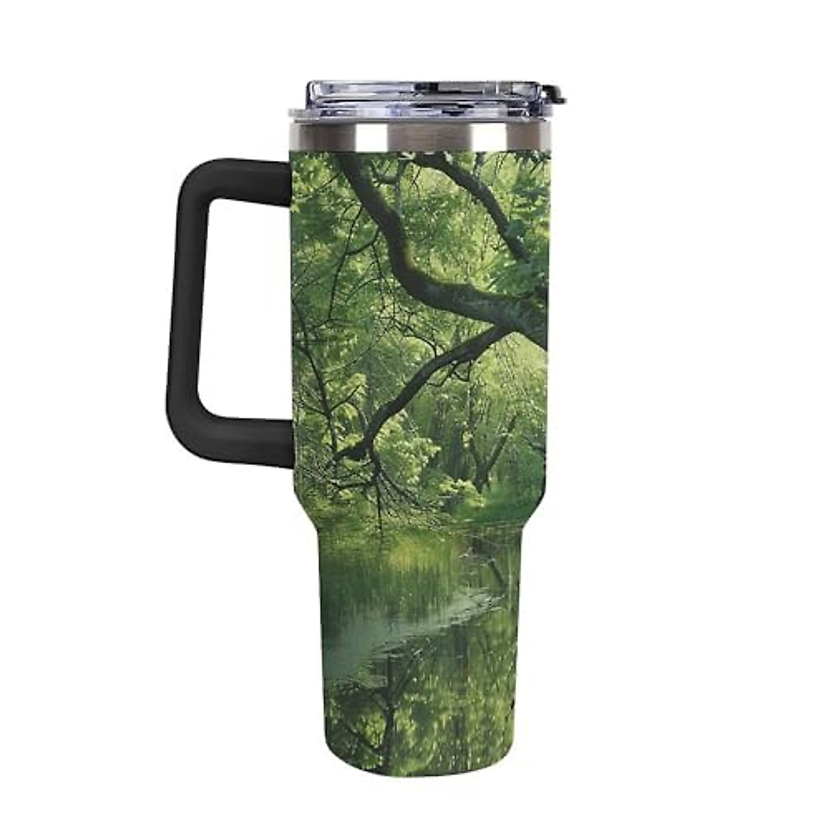 An Ancient Swamp Insulated Stainless Steel Travel Mug, 40 Oz Tumbler with Handle And Straw Double-Wall Vacuum Coffee Cup, Leak-Proof Lid, Keeps Drinks Hot/Cold for Hours