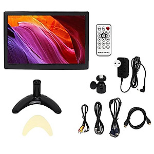 Garsentx 12 Inch TFT LCD Monitor with AV BNC VGA Input 1280x800 Portable Mini HD Color Screen Display with Built in Speaker Remote Control