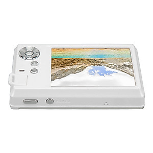 HD Digital Camera, 3.0 Inch LCD Screen AntiShake Compact Digital Camera Electronic Shutter Intuitive Buttons with Hand Strap for Teens for Camping (White)