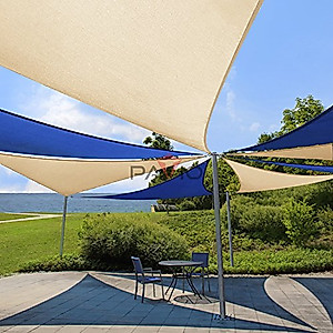 Patio Paradise 16' x16'x 16' Beige Sun Shade Sail Triangle Canopy - Permeable UV Block Fabric Durable Outdoor - Customized Available