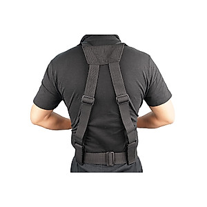 Melo Tough Tactical Suspenders Police Suspenders for Duty Belt with Durable Suspender Loop up 2.25 inch (Black)