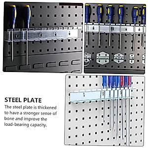 ULTECHNOVO 1pc Screwdriver Holder Wall Mounted Tool Mount Wrench Mount Tool Bolt Driver Rack Shovel Holder for Garage Tool Organizer Wall Mount Garage Wall Tool Rack Silver Steel Galvanized