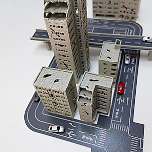 Mycity1:300 Battle Damage Scene, Destroyed City Scene, Simulation Assembly Building Model (A)