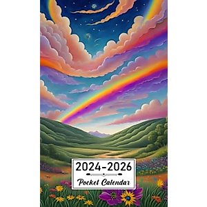 Pocket Calendar 2024-2026: Two-Year Monthly Planner for Purse , 36 Months from January 2024 to December 2026 | Marie Antoinette cat